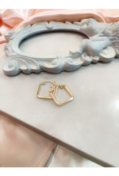 Karya Gümüş Kare Halka Byfuly Küpe