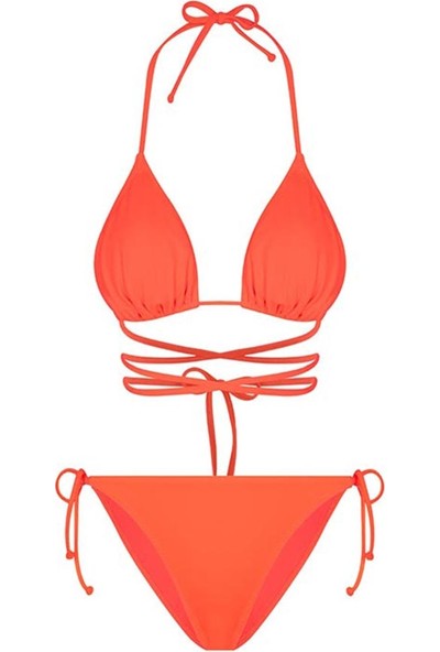 Bonesta Turuncu Belden Bağcıklı Üçgen Bikini Takımı Bonesta Turuncu Belden Bağcıklı Üçgen Bikini Takımı