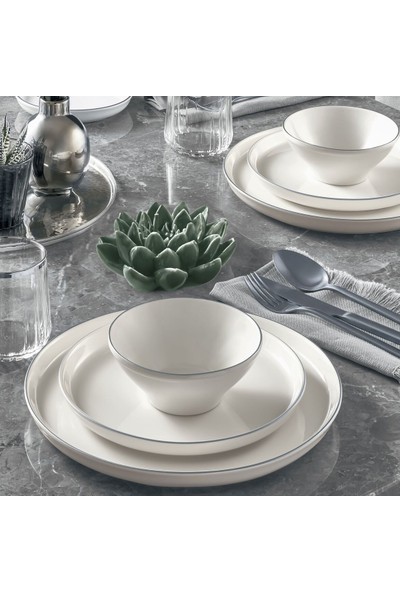 Güral Porselen Bilbao 6 Parça 2 Kişilik Bone Yemek Takımı - Pırlanta Güral Porselen Bilbao 6 Parça 2 Kişilik Bone Yemek Takımı - Pırlanta