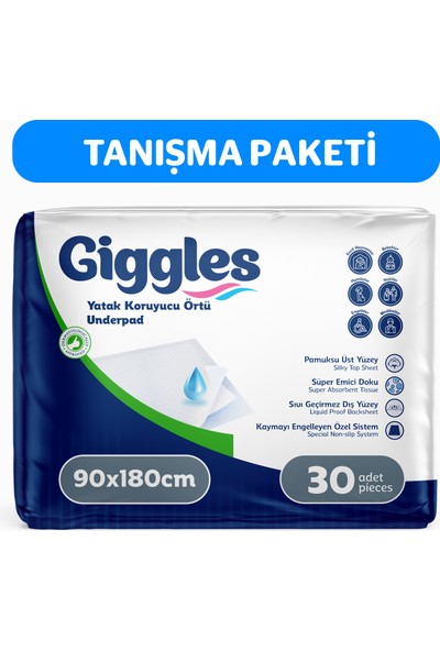 Giggles 90X180 Yatak Koruyucu Örtü 30'lu 1 Paket 30 Adet Giggles 90X180 Yatak Koruyucu Örtü 30'lu 1 Paket 30 Adet