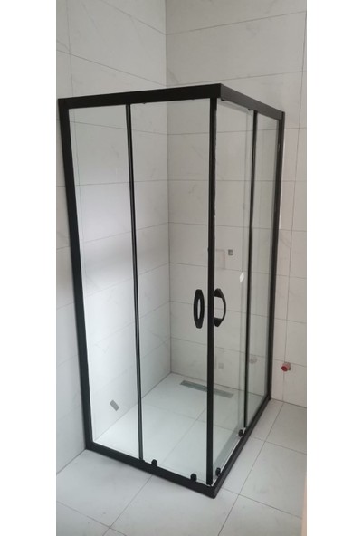 Nbm 90X110 Siyah Çerçeveli 6mm Temperli Şeffaf H:190 Cmduşakabin