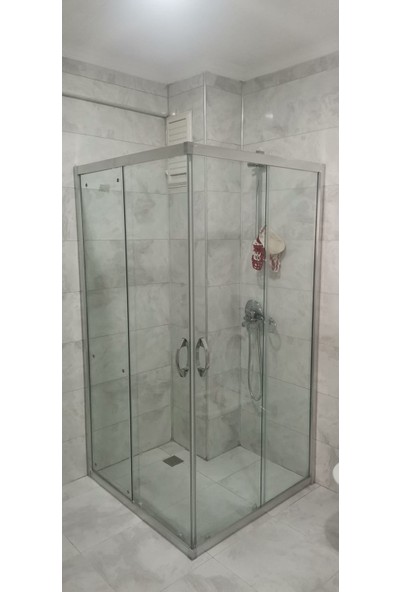 Nbm 90X110 Gri Çerçeveli 6mm Temperli Şeffaf H:190 cm Duşakabin