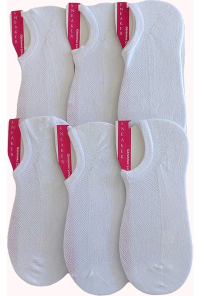 Kadın Bambu Sneaker Patik Çorap 6 Çift Beyaz Kadın Bambu Sneaker Patik Çorap 6 Çift Beyaz