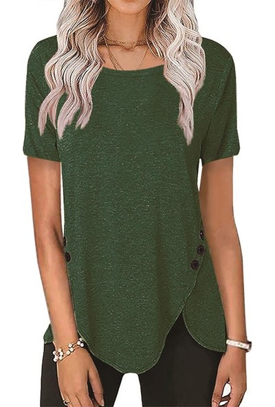 Hoturkey Kadın Tişört - Koyu Yeşil (Yurt Dışından) Hoturkey Kadın Tişört - Koyu Yeşil (Yurt Dışından)