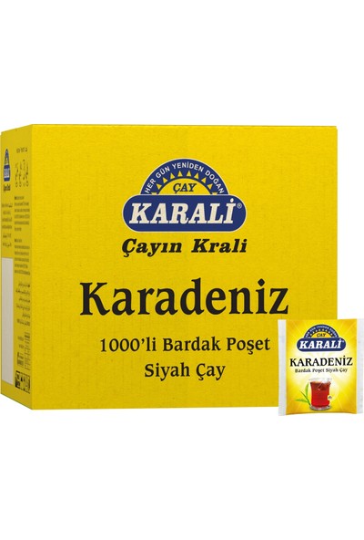 Karali Karadeniz Bardak Poşet Siyah Çay 1000'li 2 gr Karali Karadeniz Bardak Poşet Siyah Çay 1000'li 2 gr