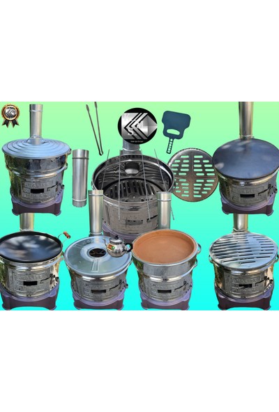 Karahisarlı Metal Güvec Mangal Toprak Tandır Süper Lüx Takım 40CM 15PARÇA (Renkli-Lila) Uzun Ayaklı Karahisarlı Metal Güvec Mangal Toprak Tandır Süper Lüx Takım 40CM 15PARÇA (Renkli-Lila) Uzun Ayaklı