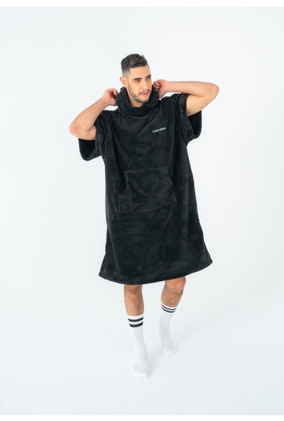 Carryberry Fluffy Siyah Sörf Panço Plaj Giyim