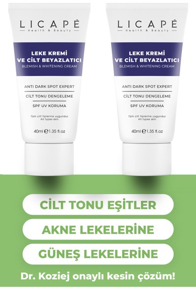 Licape Ultra Nemlendirici Leke Kremi ve Cilt Beyazlatıcı Yüz Kremi/Vücut Kremi 40ml Licape Ultra Nemlendirici Leke Kremi ve Cilt Beyazlatıcı Yüz Kremi/Vücut Kremi 40ml