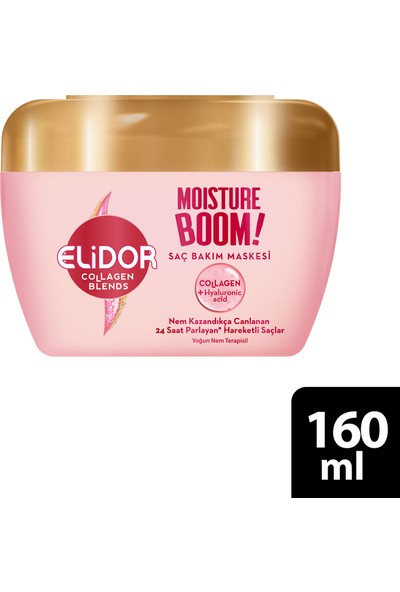 Elidor Collagen Blends Saç Bakım Maskesi Moisture Boom Yoğun Nem Terapisi 160 ml Elidor Collagen Blends Saç Bakım Maskesi Moisture Boom Yoğun Nem Terapisi 160 ml