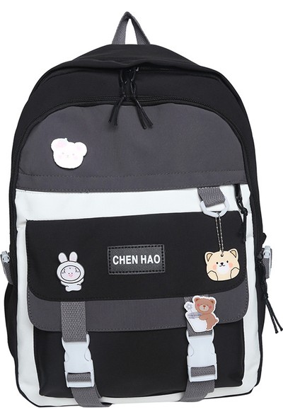 Ivy Stationery Sevimli Desenli Büyük Kapasiteli Sırt Çantası - Siyah (Yurt Dışından) Ivy Stationery Sevimli Desenli Büyük Kapasiteli Sırt Çantası - Siyah (Yurt Dışından)