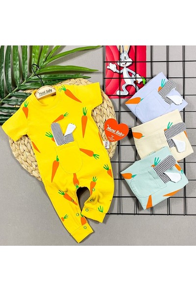 Murat Baby Erkek Bebek Sarı Havuçlu Kısa Kol Tulum Murat Baby Erkek Bebek Sarı Havuçlu Kısa Kol Tulum