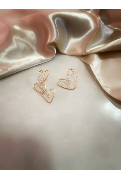 Karya Gümüş Tel Işçilik Kalp Byfuly Küpe