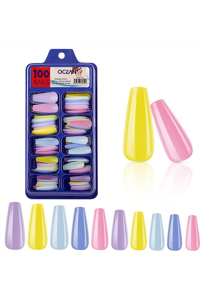 Ocean - 100'LÜ Kutulu Balerin Protez Takma Tırnak Ocean - 100'LÜ Kutulu Balerin Protez Takma Tırnak
