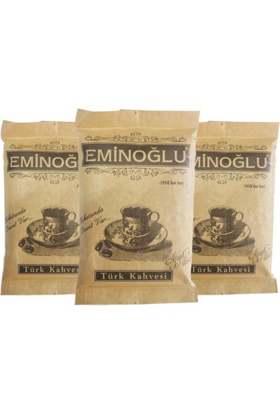 Orta Kavrulmuş Mehşur Denizli Eminoğlu Türk Kahvesi 100 gr 3'lü Paket Orta Kavrulmuş Mehşur Denizli Eminoğlu Türk Kahvesi 100 gr 3'lü Paket