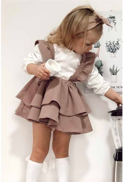 Le Mabelle Uzun Kollu Vizon Askılı Etek Bluz Takım - Nessa Le Mabelle Uzun Kollu Vizon Askılı Etek Bluz Takım - Nessa