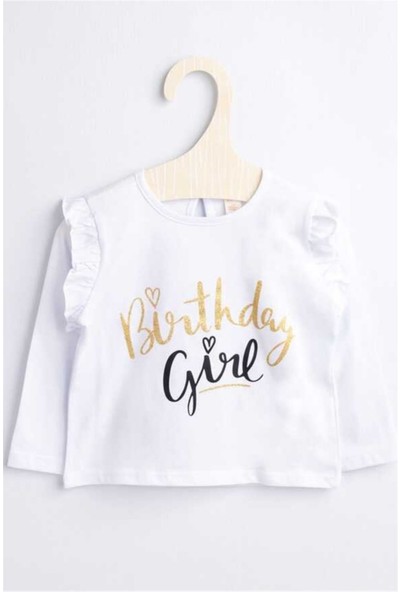 Uzun Kollu Birthday Girl Uzun Kollu Kız Çocuk Tişört