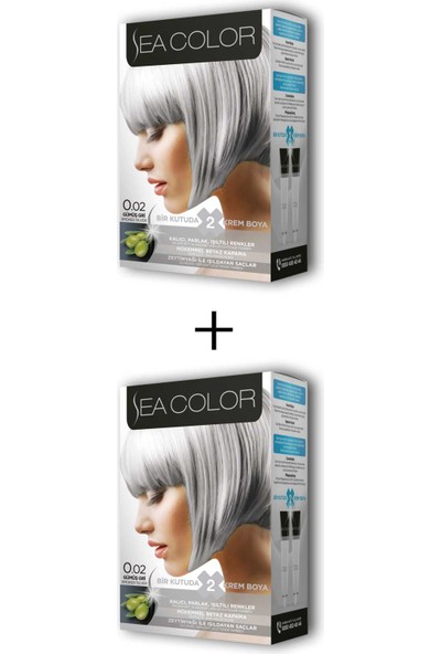 Sea Color 2x2 Tüp Krem Saç Boyası Seti Gümüş Gri No:0.02 Sea Color 2x2 Tüp Krem Saç Boyası Seti Gümüş Gri No:0.02