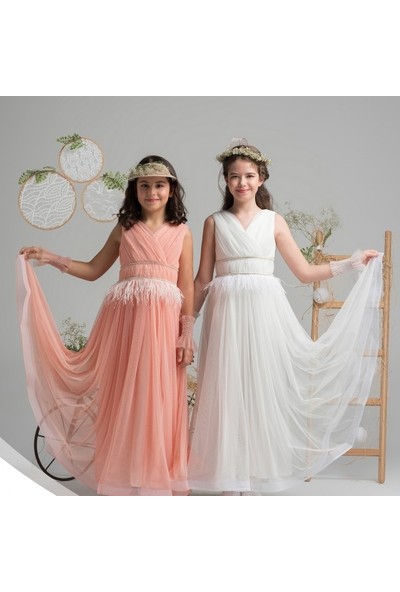 Yonca Çocuk Daisy Girls 8128 Çapraz Çocuk Abiye Elbise