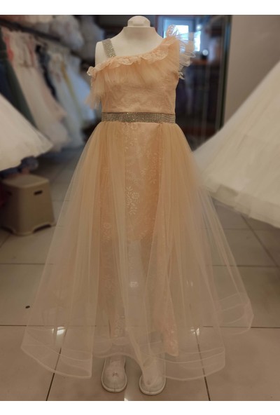 Yonca Çocuk Daisy Girls 2114 Tek Omuz Dantelli Çocuk Abiye Yonca Çocuk Daisy Girls 2114 Tek Omuz Dantelli Çocuk Abiye