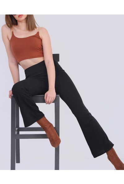 Bpm Ispanyol Paça Pantolon Siyah Bpm Ispanyol Paça Pantolon Siyah