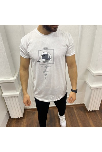 Erkek Kısa Kollu Günlük Pamuklu Baskılı T-Shirt