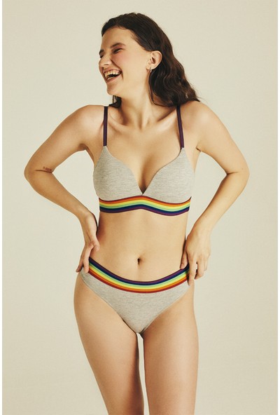 Bralet Rainbow Balensiz Sütyen Gri