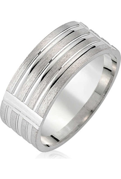 Gumush Gümüş Rodyumlu Alyans