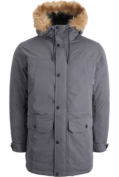Jack&jones Kapüşonlu Gri Erkek Mont 12211948