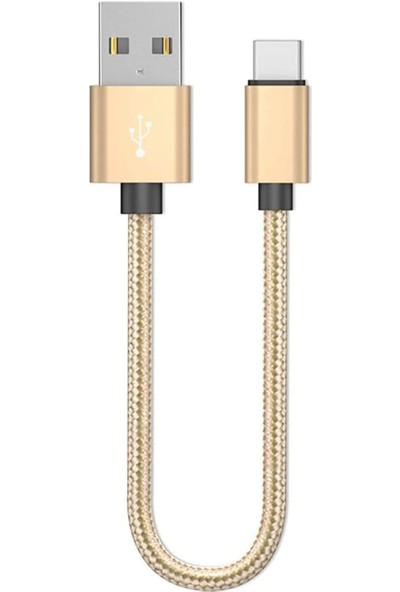 Microcase Type C Data ve 3A Hızlı Şarj Kablosu Örgülü 20 cm Gold - AL2396 Microcase Type C Data ve 3A Hızlı Şarj Kablosu Örgülü 20 cm Gold - AL2396