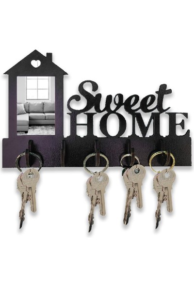 Geeg Sweet Home Mini Aynalı Pleksi Anahtarlık Askısı Organizer Anahtar Askı Düzenleyici Siyah Mdf Geeg Sweet Home Mini Aynalı Pleksi Anahtarlık Askısı Organizer Anahtar Askı Düzenleyici Siyah Mdf