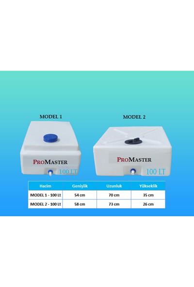 Promaster 100 Lt Kare Su Deposu Model 2 Tankı Bidonu Karavan Promaster 100 Lt Kare Su Deposu Model 2 Tankı Bidonu Karavan