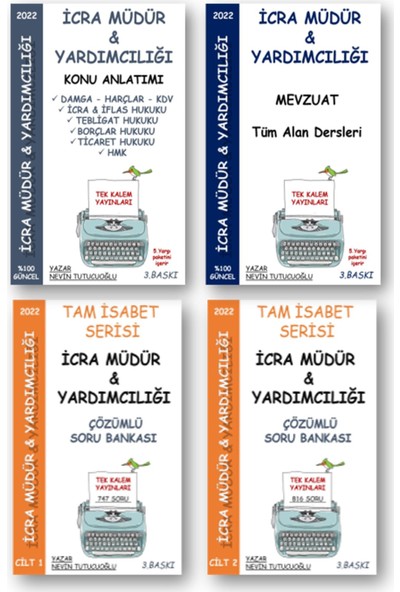 Icra Müdür & Yardımcılığı Sınavına Hazırlık Seti Konu Anlatımı + Mevzuat + 2 Cilt Soru Bankası Icra Müdür & Yardımcılığı Sınavına Hazırlık Seti Konu Anlatımı + Mevzuat + 2 Cilt Soru Bankası