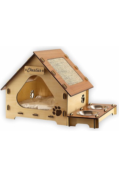 Enreal Kedi Evi Mama Kabı Kedi Tırmalama Tahtası, Banu Ceviz