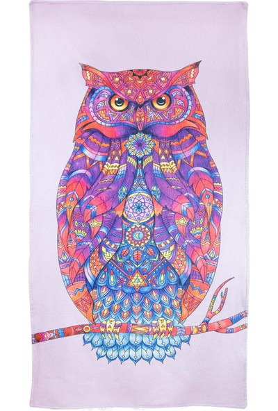 Bross Baykuş Desenli Plaj Havlusu 75X150 Bross Baykuş Desenli Plaj Havlusu 75X150