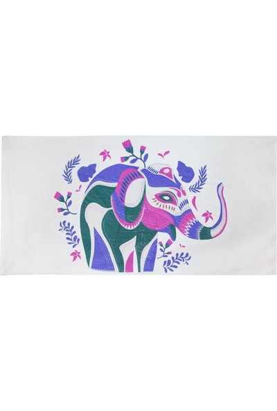 Bross Renkli Fil Desenli Plaj Havlusu 75X150 Bross Renkli Fil Desenli Plaj Havlusu 75X150