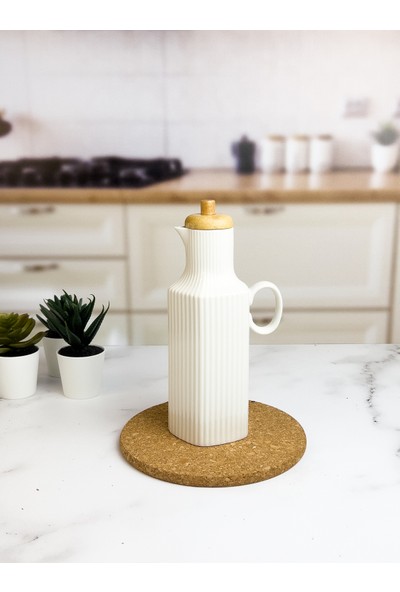 Galata Bambu Kapaklı Porselen Yağlık Galata Bambu Kapaklı Porselen Yağlık