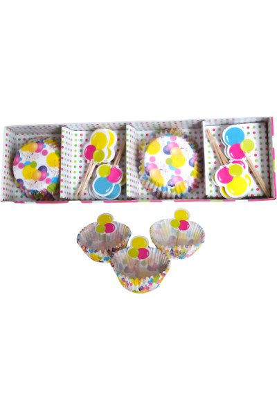 Paras Ticaret 24 Adet Renkli Kağıt Kapsül Kek Cupcake Muffin Vb. Kalıbı ve 24 Adet Başlıklı Kürdan Takımı Paras Ticaret 24 Adet Renkli Kağıt Kapsül Kek Cupcake Muffin Vb. Kalıbı ve 24 Adet Başlıklı Kürdan Takımı