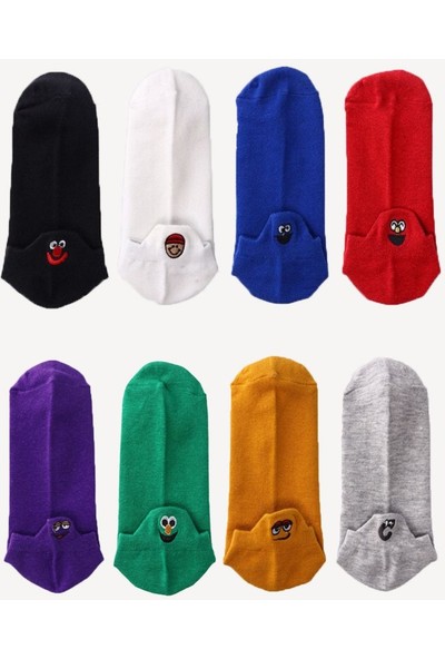 Neşeli Çoraplar 8'li Çocuk Emoji Nakışlı Çorap Set Neşeli Çoraplar 8'li Çocuk Emoji Nakışlı Çorap Set