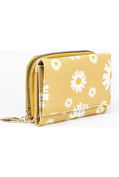 Sarı Papatya Desenli Küçük Kullanışlı Kadın Cüzdan Sarı Papatya Desenli Küçük Kullanışlı Kadın Cüzdan