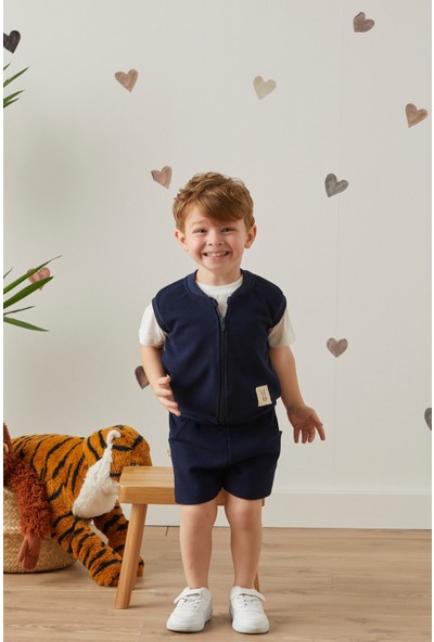 Baby Joko Lacivert Renkli, Tavşan Figürlü,fermuarlı Kolsuz Yelek Baby Joko Lacivert Renkli, Tavşan Figürlü,fermuarlı Kolsuz Yelek