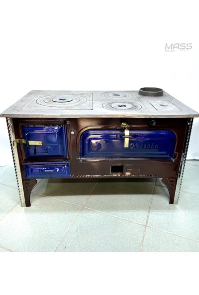 Mass Fırınlı Emaye Kuzine Sac Soba Bahçe Sobası ( Üstü ve Içi Pik Dökümdür. )