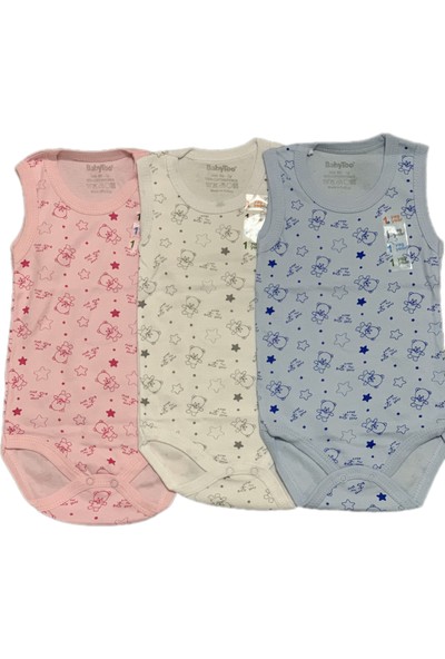 Cantaz Babytoo Ayıcık Desenli Penye Çıtçıtlı Büyük Atlet