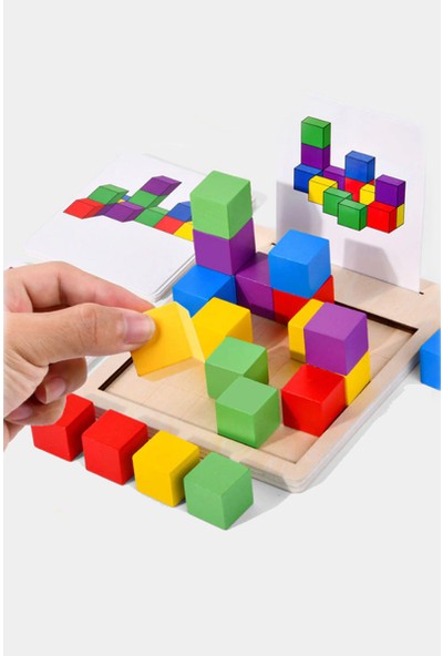 Gonca Montessori 3D Zeka Geliştirici Küp Dizme Eğitici Ahşap Oyuncak Gonca Montessori 3D Zeka Geliştirici Küp Dizme Eğitici Ahşap Oyuncak