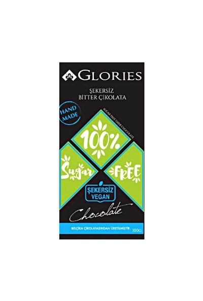 Glories Sekersız Vegan Cıkolata 100 gr