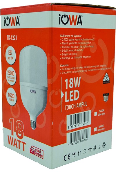18W Torch LED Ampul 6500K TK-1221B 18W Torch LED Ampul 6500K TK-1221B