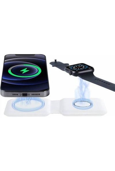 Coofbe 15W 2in1 Kablosuz Şarj Aleti, Telefon ve Akıllı Saat Için Kalosuz Şarj,katlanabilir Mini Şarj Coofbe 15W 2in1 Kablosuz Şarj Aleti, Telefon ve Akıllı Saat Için Kalosuz Şarj,katlanabilir Mini Şarj