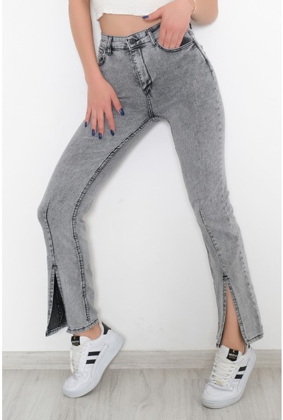 Paça Yırtmaçlı Kot Pantolon Açıkfüme - 9932.299.