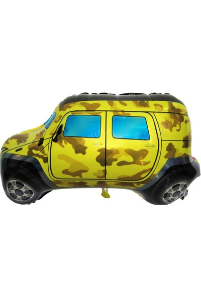 Parti Vitrini Safari Jeep Sarı Araba Folyo Balon 50 cm Parti Vitrini Safari Jeep Sarı Araba Folyo Balon 50 cm