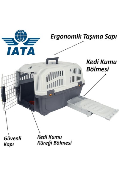 Skudo 3 Kedi Seyahat Çantası Tuvaletli Skudo 3 Kedi Seyahat Çantası Tuvaletli