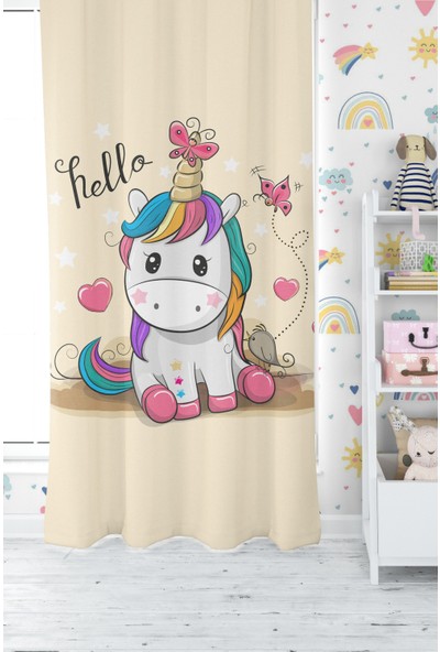 Rivaİstanbul Oturan Pony Çocuk Fon Perde